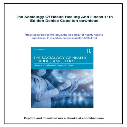 The Sociology Of Health Healing And Illness 11th Edition Denise ...