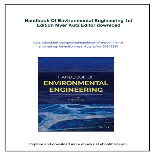 Handbook Of Environmental Engineering 1st Edition Myer Kutz Editor | PDF