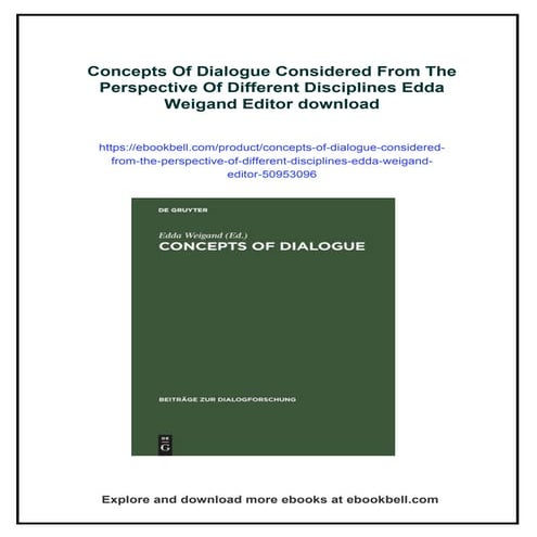 Concepts Of Dialogue Considered From The Perspective Of Different ...