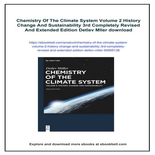 Chemistry Of The Climate System Volume 2 History Change And ...