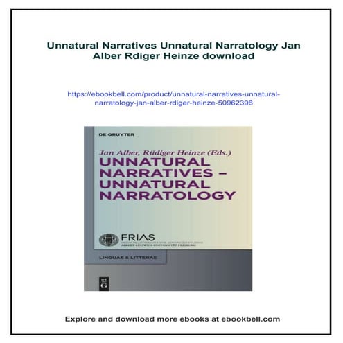 Unnatural Narratives Unnatural Narratology Jan Alber Rdiger Heinze | PDF