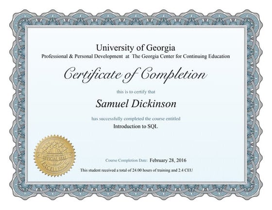 MSIS Degree Certificate | PDF