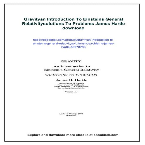 Gravityan Introduction To Einsteins General Relativitysolutions To ...
