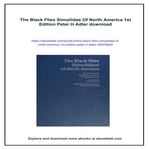 The Black Flies Simuliidae Of North America 1st Edition Peter H Adler | PDF