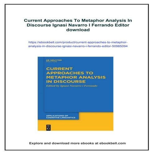 Current Approaches To Metaphor Analysis In Discourse Ignasi Navarro I Ferrando Editor | PDF