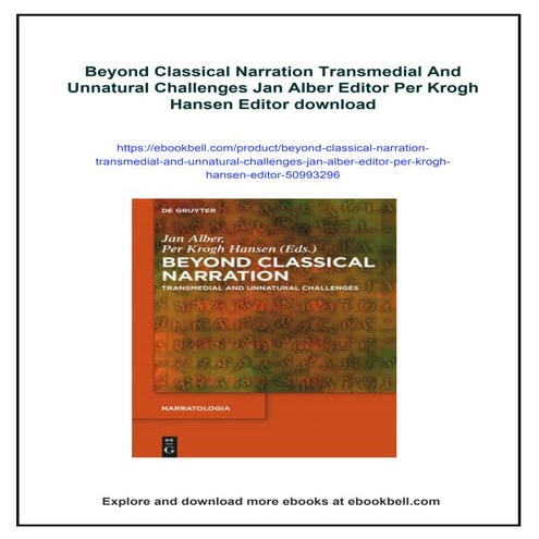 Beyond Classical Narration Transmedial And Unnatural Challenges Jan ...