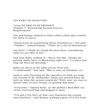 254 PART III ANALYSIS e!tua PETRIE ELECTRONICS Chapter .docx