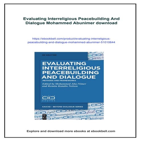 Evaluating Interreligious Peacebuilding And Dialogue Mohammed Abunimer ...