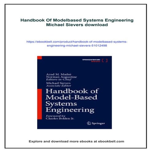 Handbook Of Modelbased Systems Engineering Michael Sievers | PDF
