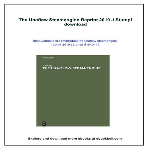 The Unaflow Steamengine Reprint 2019 J Stumpf | PDF