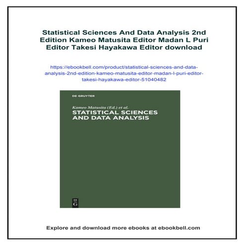 Statistical Sciences And Data Analysis 2nd Edition Kameo Matusita ...