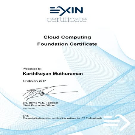 Cloud Computing Foundation - Certificate by EXIN | PDF