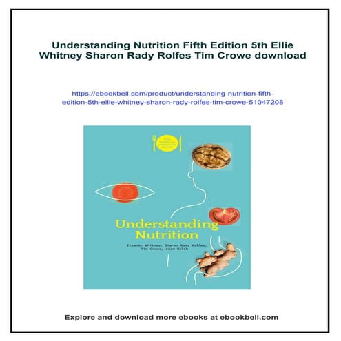 Understanding Nutrition Fifth Edition 5th Ellie Whitney Sharon Rady ...