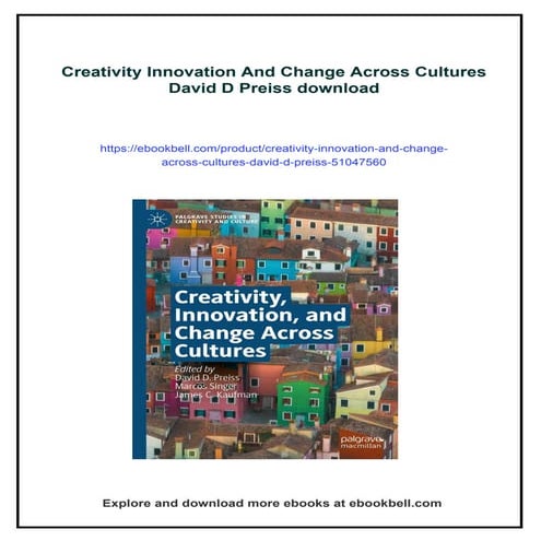 Creativity Innovation And Change Across Cultures David D Preiss | PDF