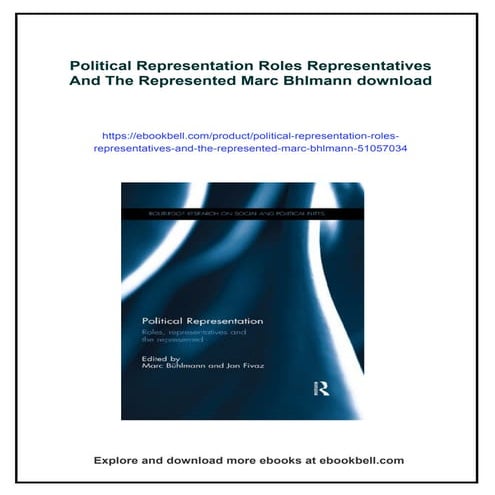 Political Representation Roles Representatives And The Represented Marc ...