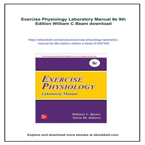 Exercise Physiology Laboratory Manual 9e 9th Edition William C Beam | PDF