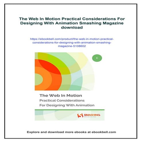 The Web In Motion Practical Considerations For Designing With Animation Smashing Magazine | PDF