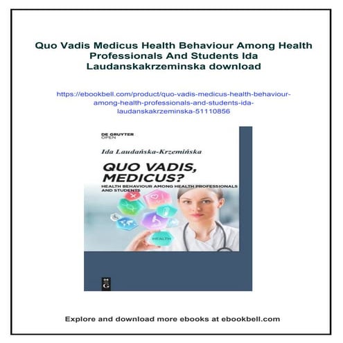 Quo Vadis Medicus Health Behaviour Among Health Professionals And Students Ida ...