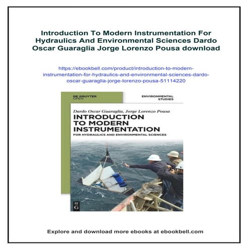 Introduction To Modern Instrumentation For Hydraulics And Environmental Sciences Dardo Oscar ...