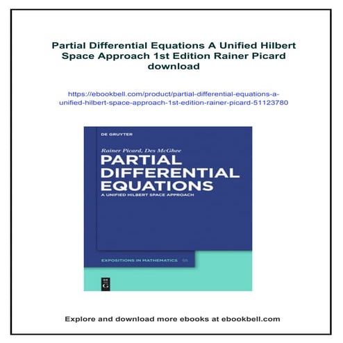 Partial Differential Equations A Unified Hilbert Space Approach 1st Edition Rainer Picard | PDF