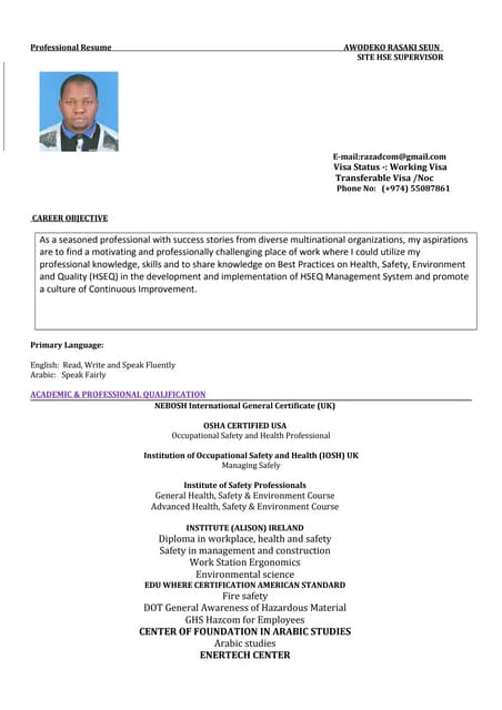 Sana CV | DOC | Civil Engineering Industry | Industries