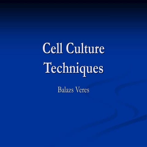 Cell Culture Basic Techniques Training Course | PDF