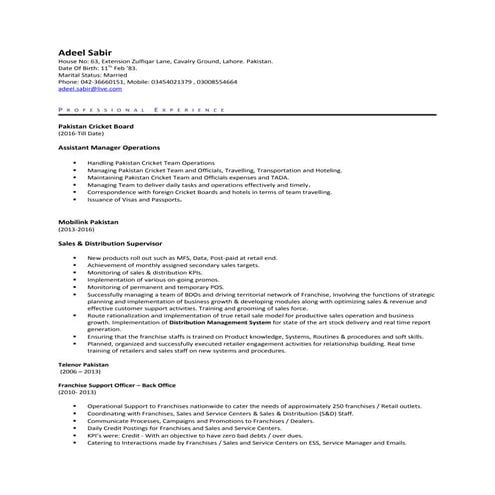 Adeel Sabir Resume | DOC