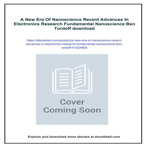 A New Era Of Nanoscience Recent Advances In Electronics Research ...