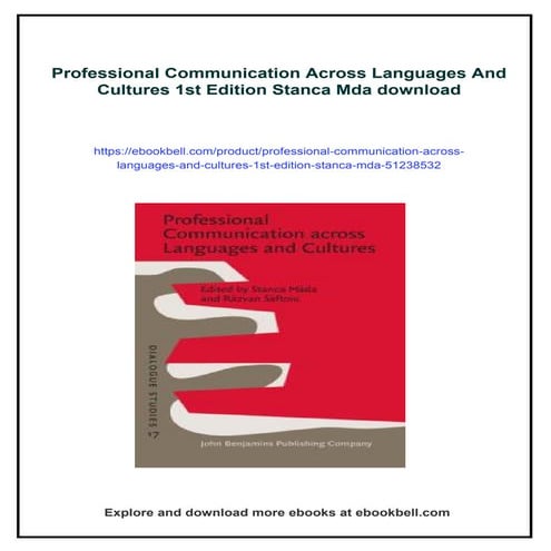 Professional Communication Across Languages And Cultures 1st Edition ...