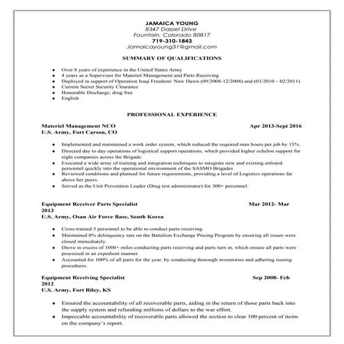 SGT Young resume | PDF