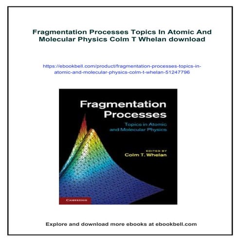 Fragmentation Processes Topics In Atomic And Molecular Physics Colm T ...