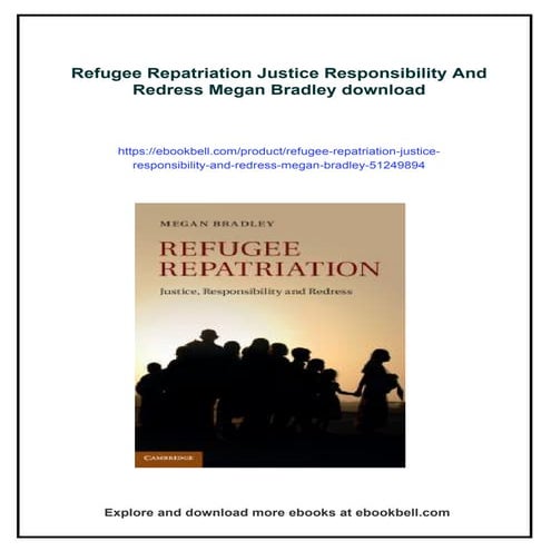 Refugee Repatriation Justice Responsibility And Redress Megan Bradley | PDF
