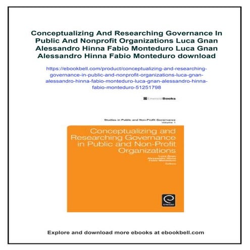 Conceptualizing And Researching Governance In Public And Nonprofit ...