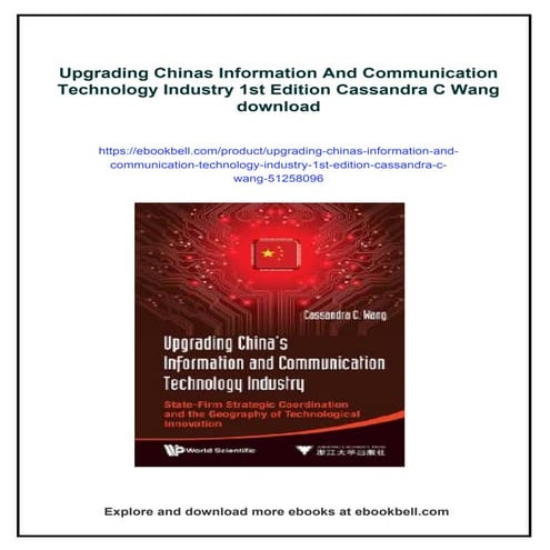 Upgrading Chinas Information And Communication Technology Industry 1st ...