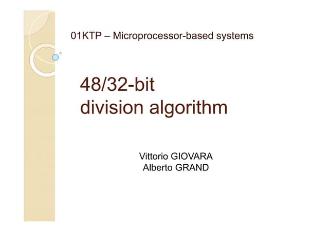 introduction to division algorithm | PPTX