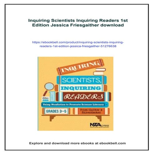 Inquiring Scientists Inquiring Readers 1st Edition Jessica Friesgaither ...