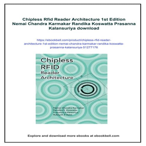 Chipless Rfid Reader Architecture 1st Edition Nemai Chandra Karmakar ...