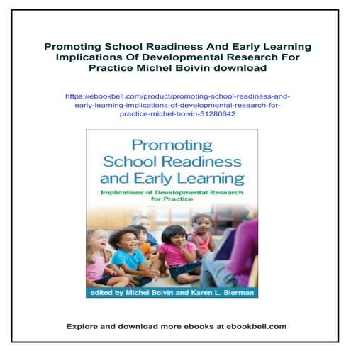 Promoting School Readiness And Early Learning Implications Of ...