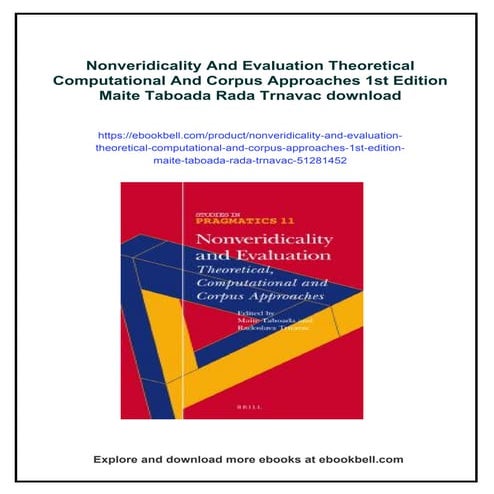 Nonveridicality And Evaluation Theoretical Computational And Corpus Approaches 1st Edition Maite ...