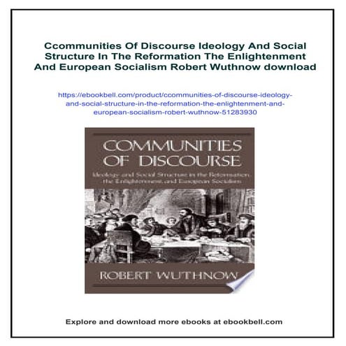Ccommunities Of Discourse Ideology And Social Structure In The ...