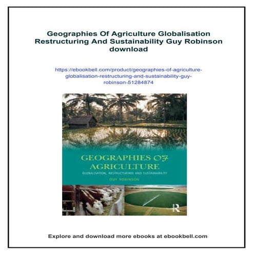 Geographies Of Agriculture Globalisation Restructuring And ...