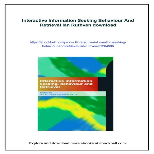 Interactive Information Seeking Behaviour And Retrieval Ian Ruthven | PDF