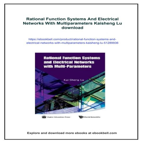 Rational Function Systems And Electrical Networks With Multiparameters ...