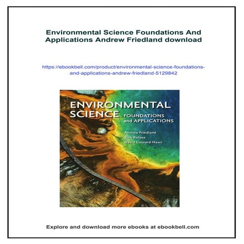 Environmental Science Foundations And Applications Andrew Friedland | PDF