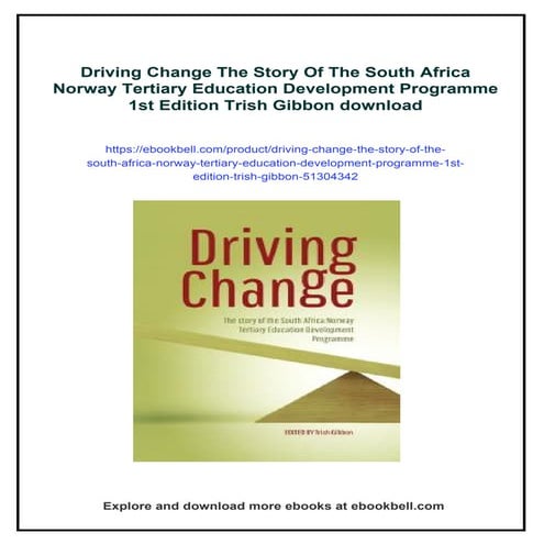 Driving Change The Story Of The South Africa Norway Tertiary Education ...