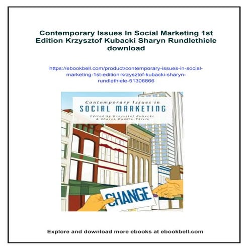 Contemporary Issues In Social Marketing 1st Edition Krzysztof Kubacki ...