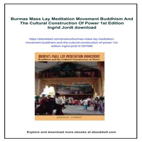 Burmas Mass Lay Meditation Movement Buddhism And The Cultural ...
