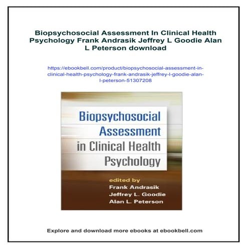 Biopsychosocial Assessment In Clinical Health Psychology Frank Andrasik ...