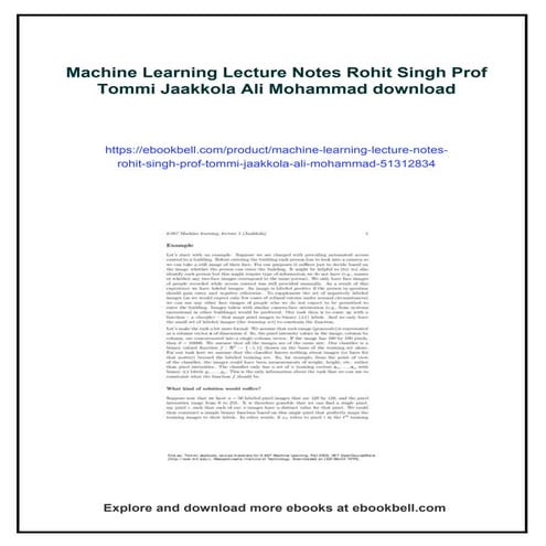 Machine Learning Lecture Notes Rohit Singh Prof Tommi Jaakkola Ali ...