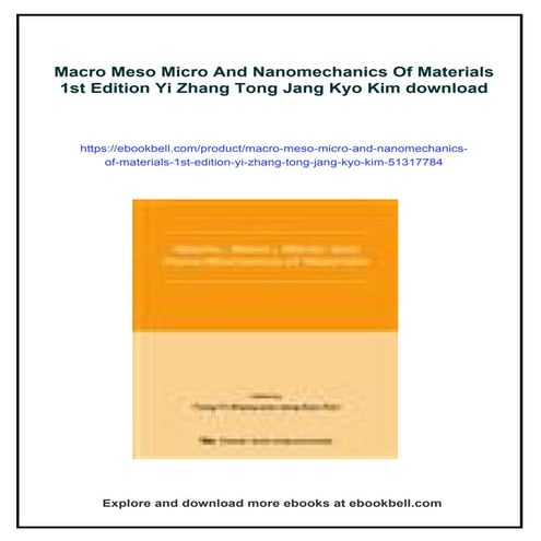 Macro Meso Micro And Nanomechanics Of Materials 1st Edition Yi Zhang ...